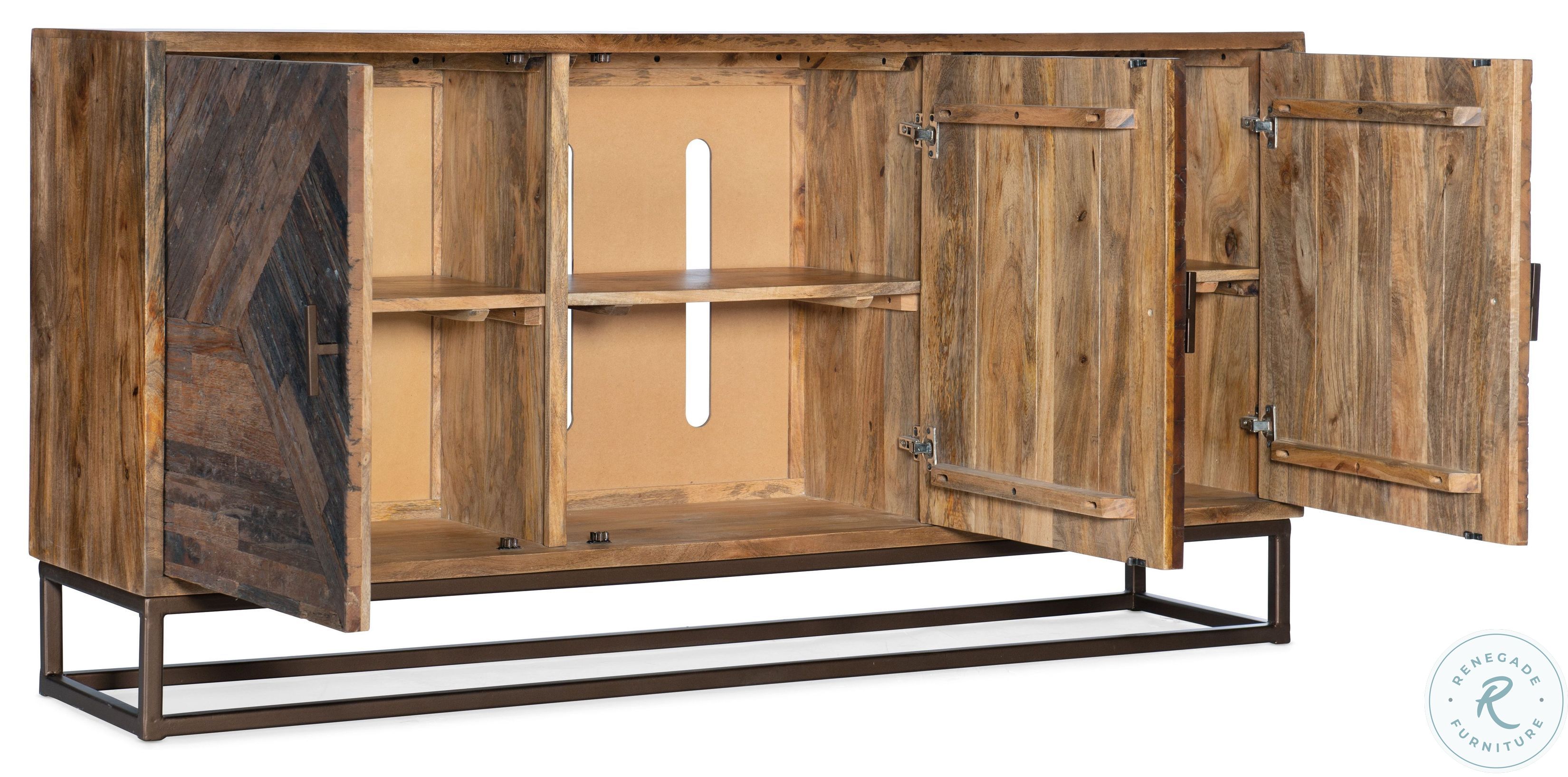 Rustic Medium And Dark Wood Entertainment Console | HomeGalleryStores ...