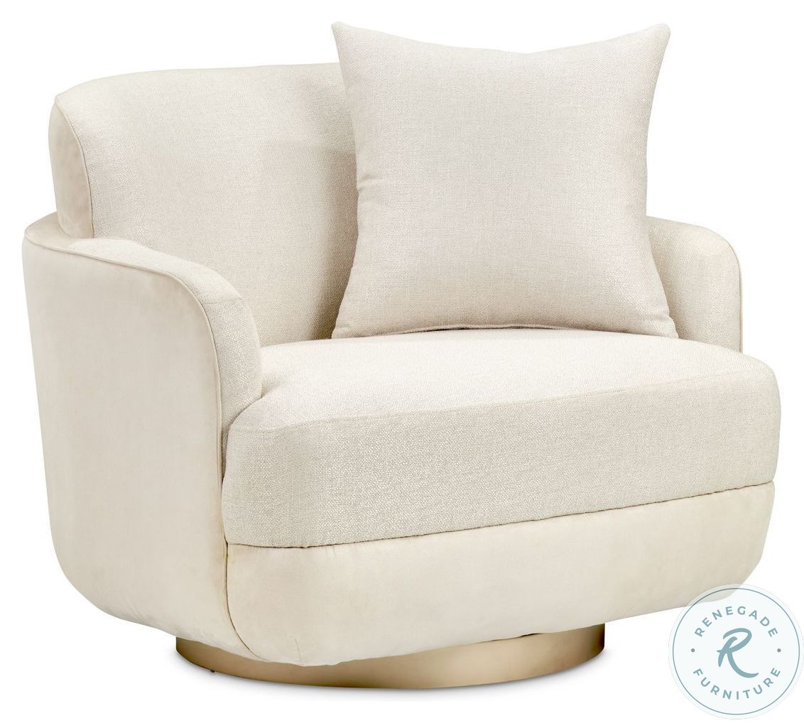 Aurora Linen Swivel Accent Chair From Aico | Coleman Furniture