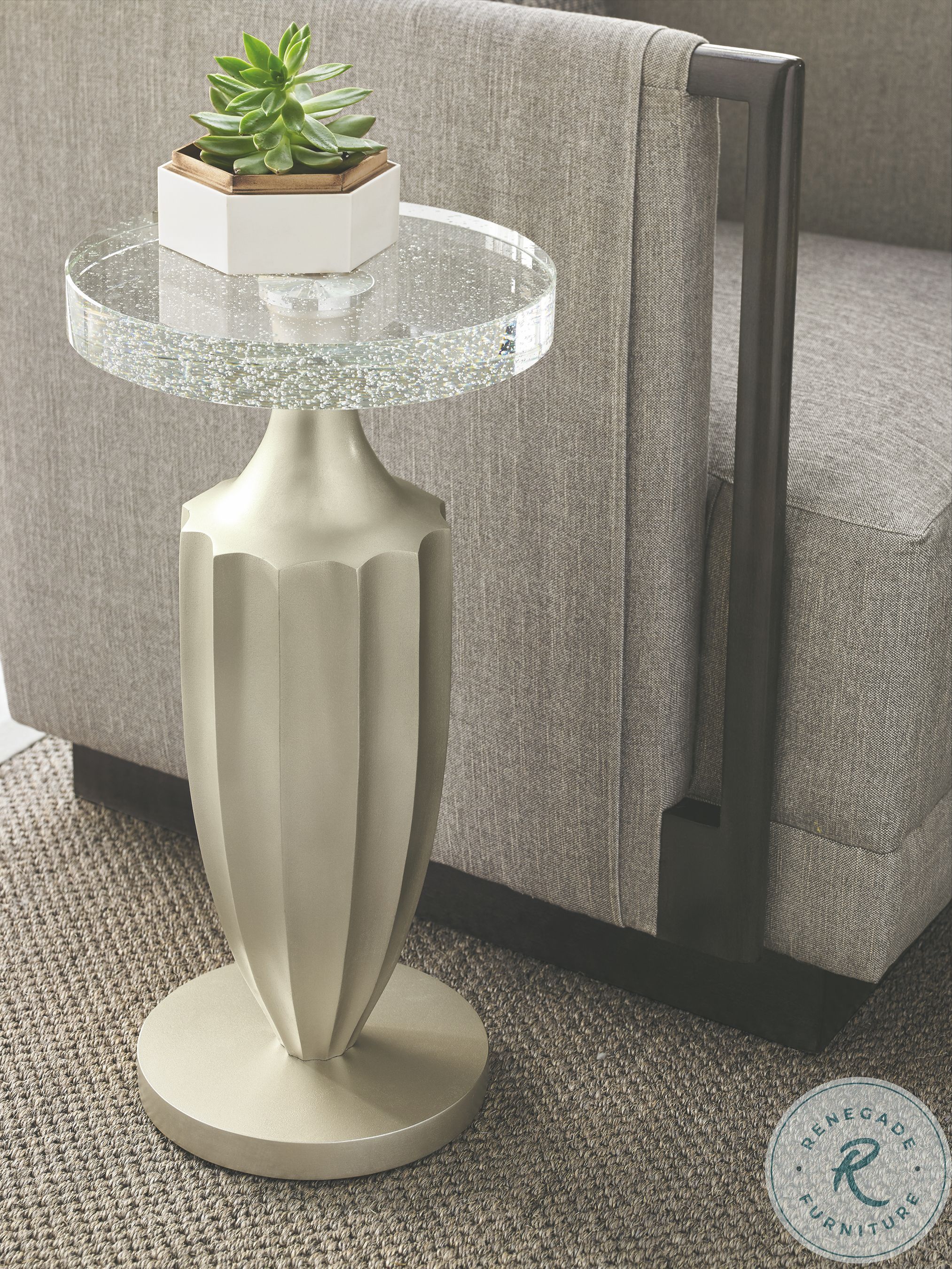 Caracole Modern Uptown Round Bubble Glass Top Accent Table from ...