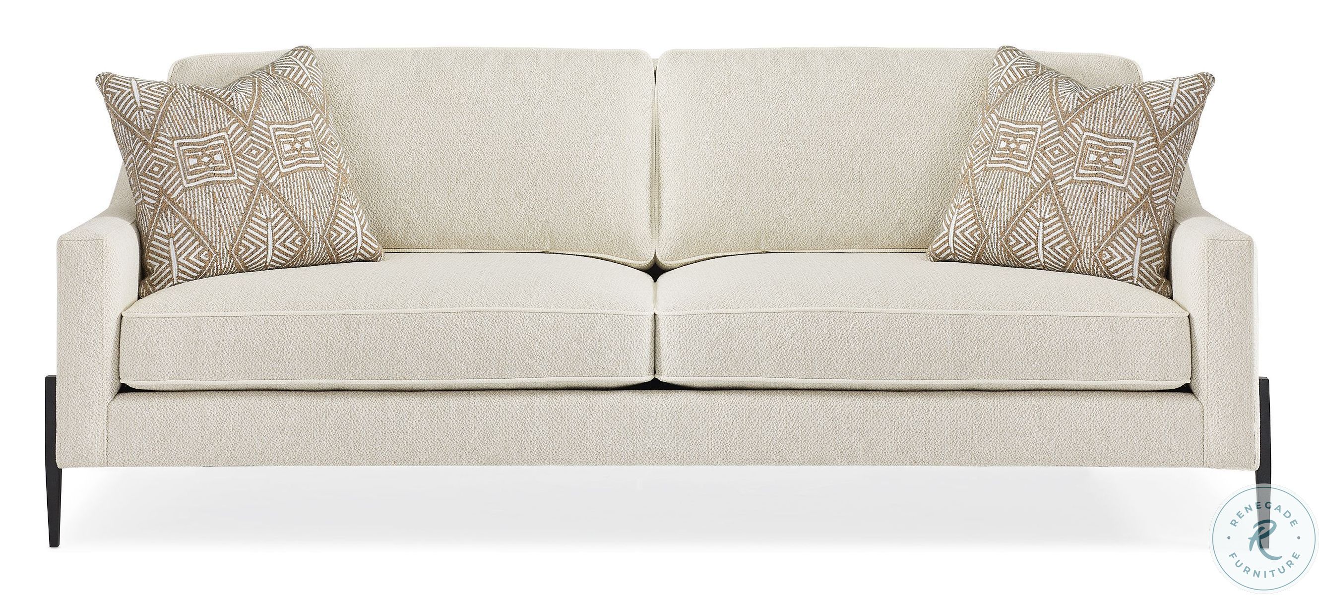 Caracole Modern Ceam And Black Iron Remix Sofa | HomeGalleryStores.com ...