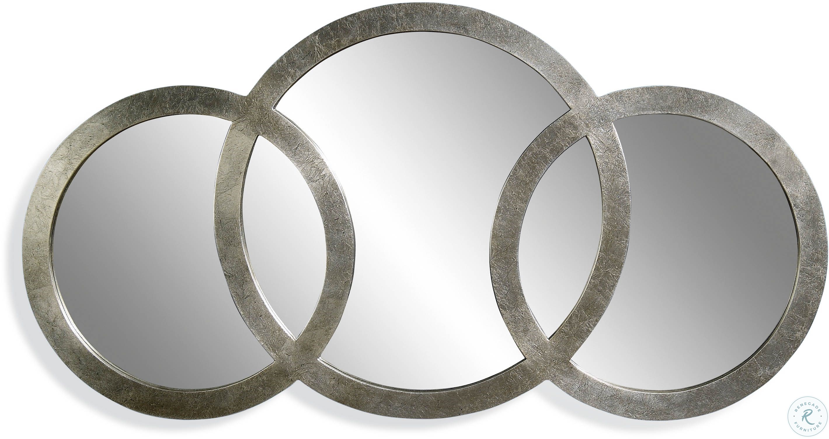 Metro Silver Leaf Libra 3 Ring Wall Mirror | HomeGalleryStores.com ...