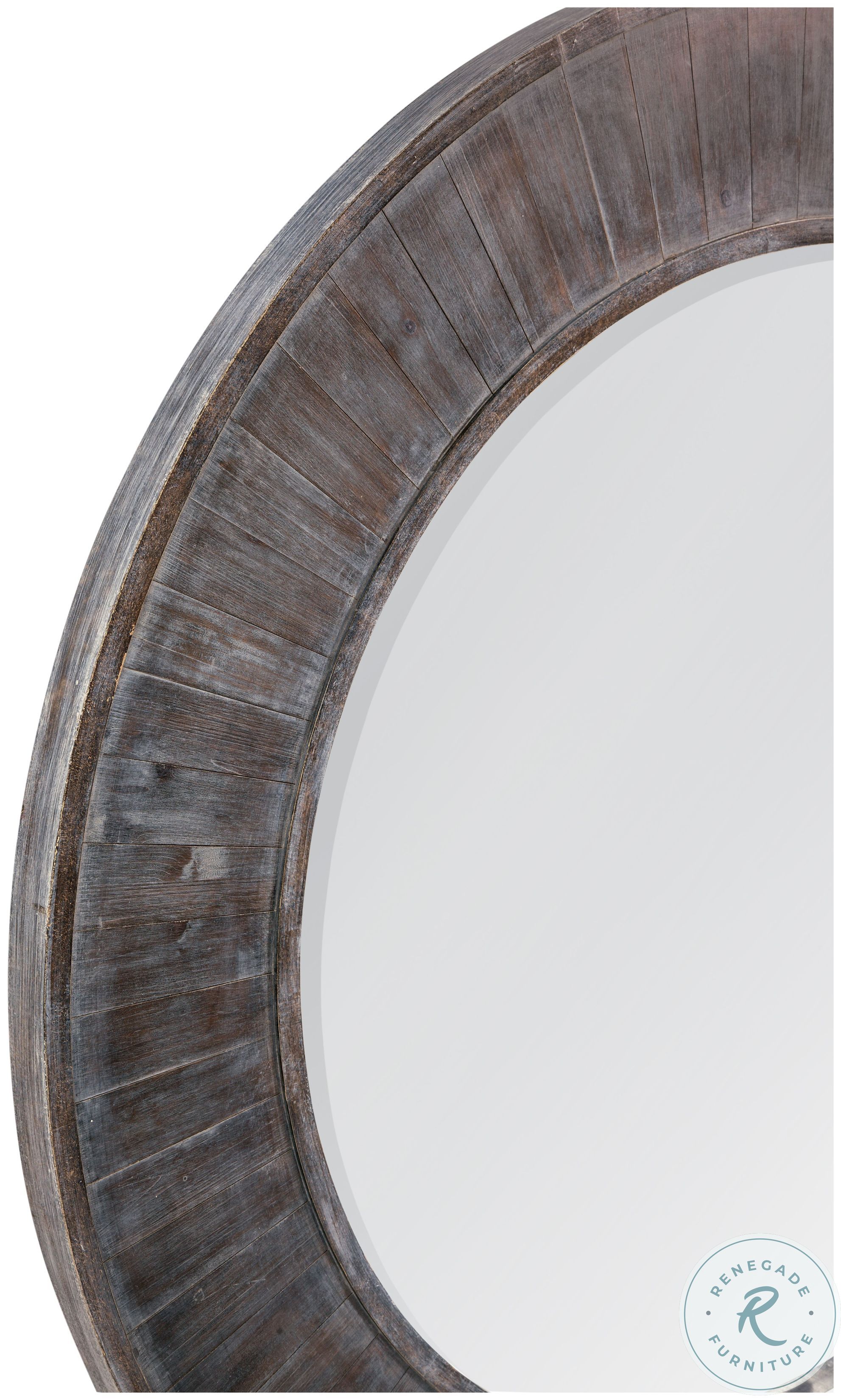 Hunter Distressed Grey Round Mirror | HomeGalleryStores.com | M4448BEC