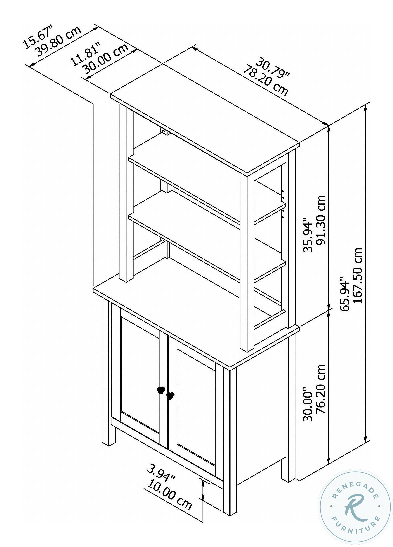 Mayfield Shiplap Gray And Pure White 5 Shelf Bookcase With Doors ...