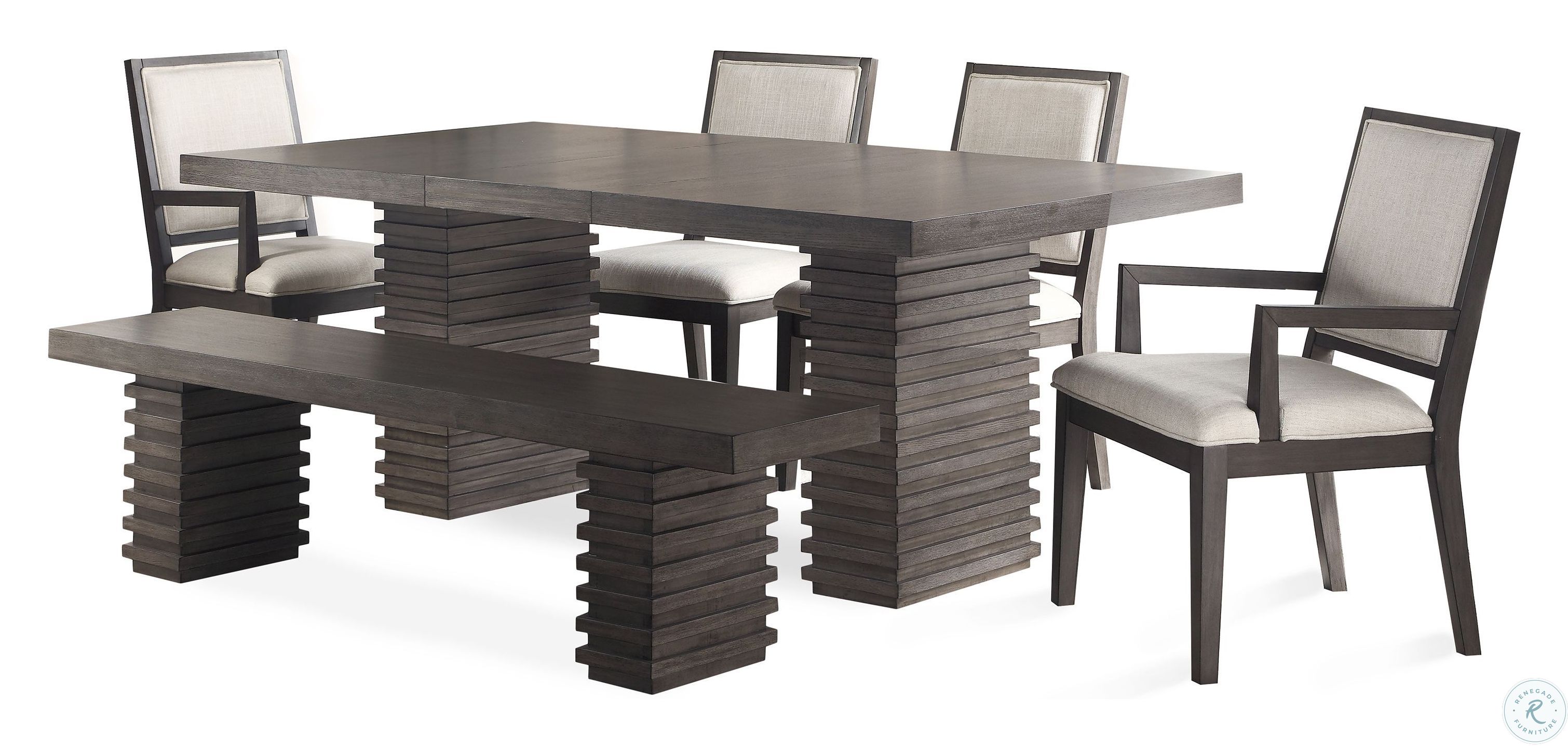 Mila Washed Gray Extendable Dining Table | HomeGalleryStores.com | MI500TTB