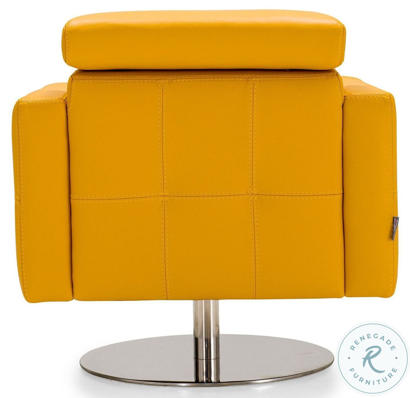 Milo Yellow Leather Swivel Accent Chair | HomeGalleryStores.com | Milo-YEL