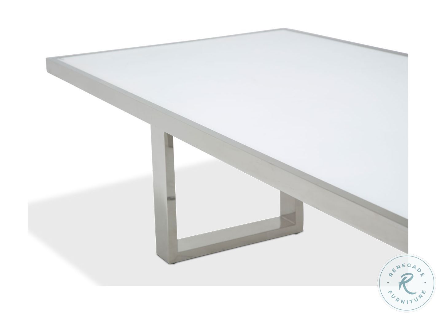 State St Glossy White Rectangular Glass Top Dining Table ...