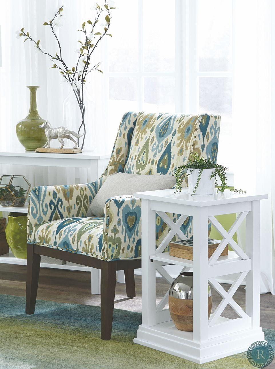 Hampton Pure White Accent Table | HomeGalleryStores.com | OT08-70A