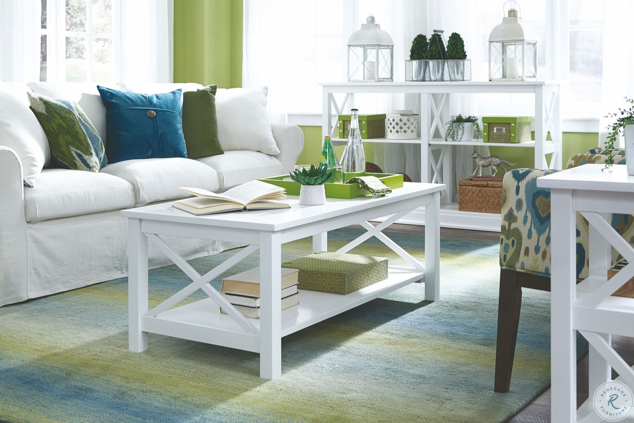 Hampton Pure White Accent Table | HomeGalleryStores.com | OT08-70A