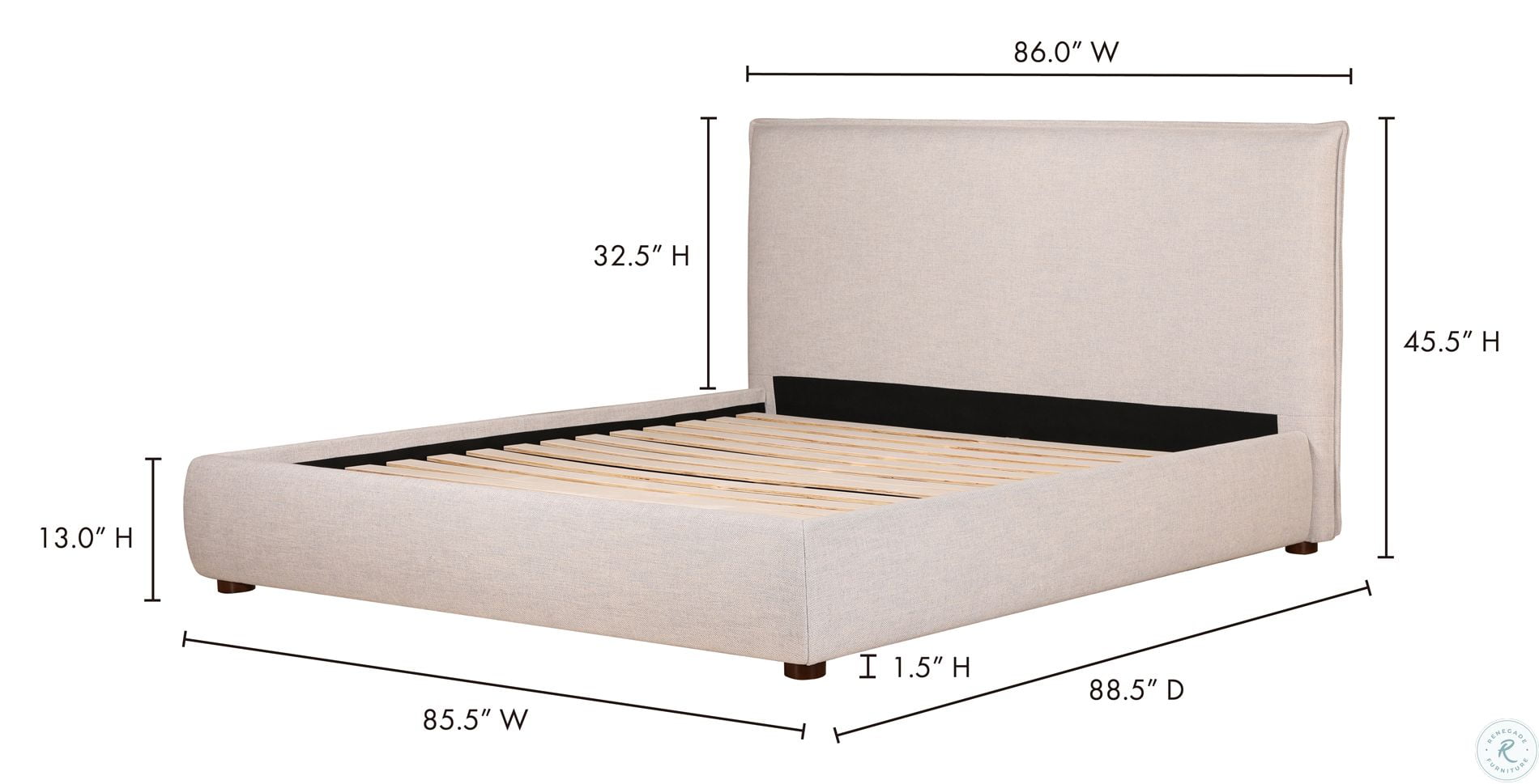 Luzon Tan King Upholstered Platform Bed | HomeGalleryStores.com | RN ...