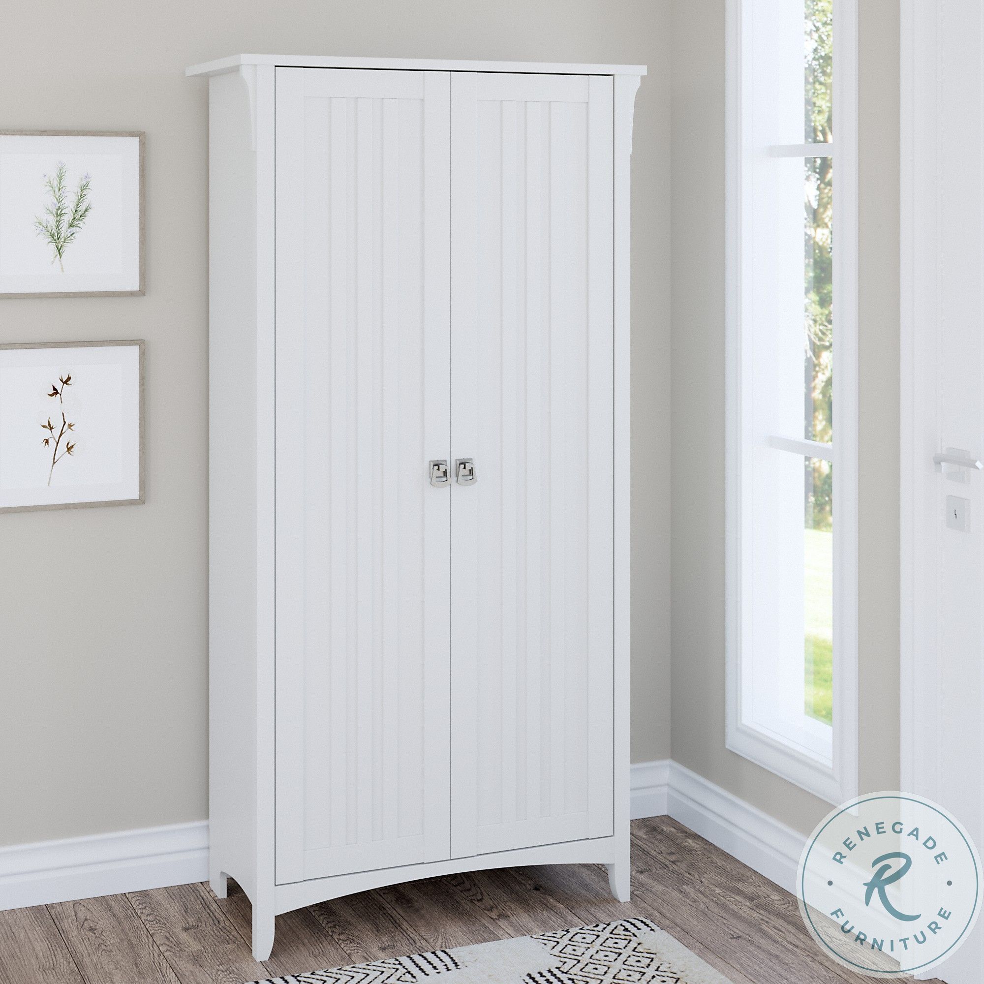 Salinas Pure White Door Tall Storage Cabinet | HomeGalleryStores.com ...