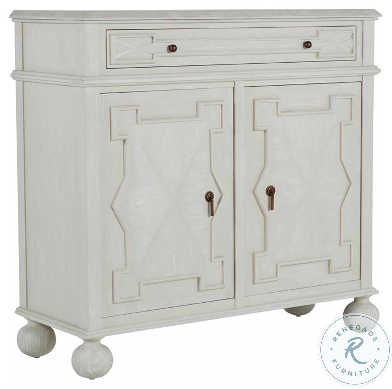 Ezekiel Cerused White Ash Cabinet | HomeGalleryStores.com | SCH-169255