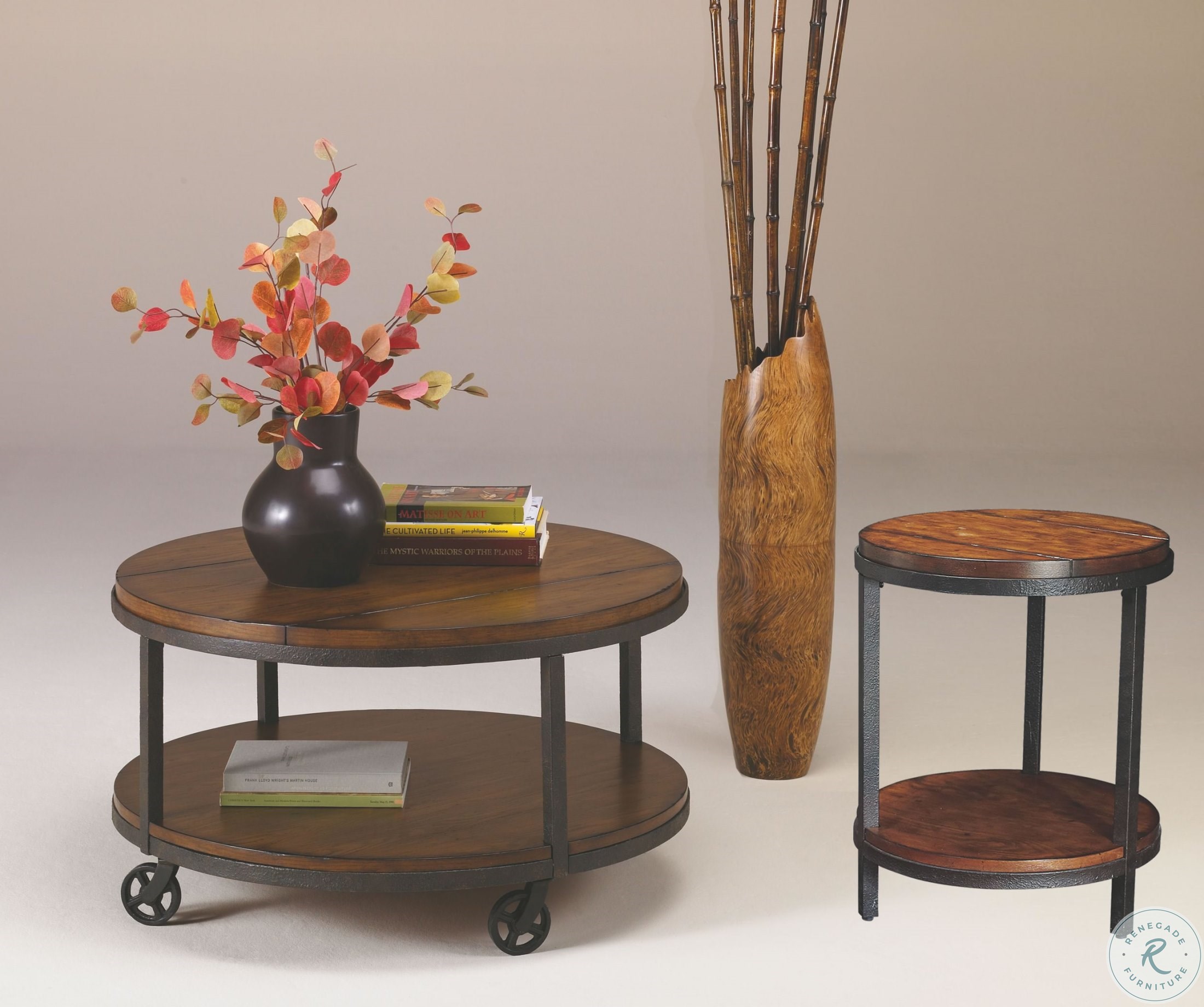 Baja Vintage Umber Round Cocktail Table | HomeGalleryStores.com ...