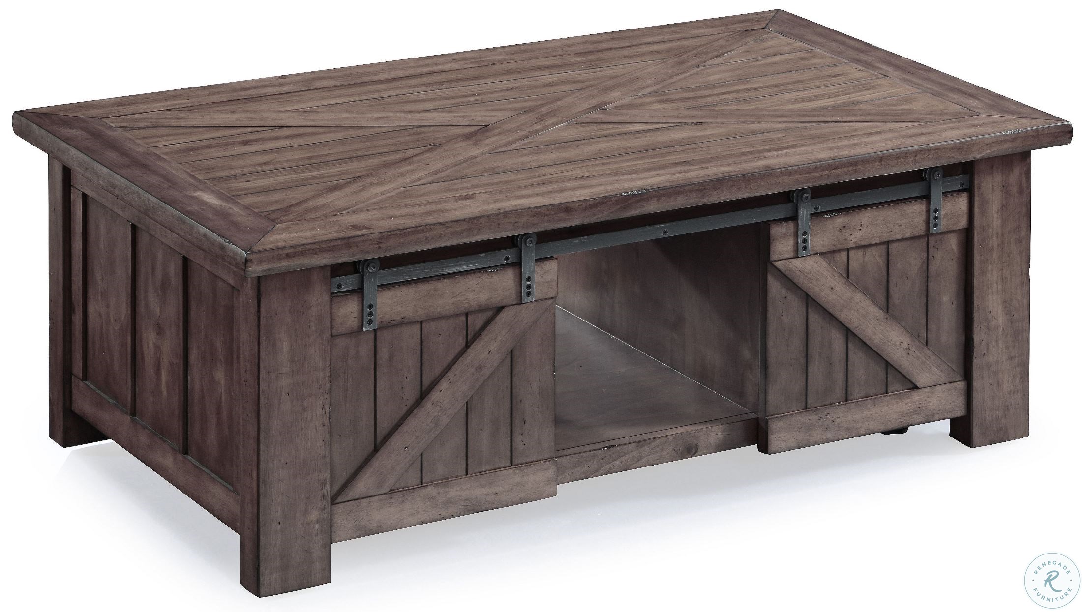 Garrett Weathered Charcoal Wood Rectangular Casters Lift-Top Cocktail ...