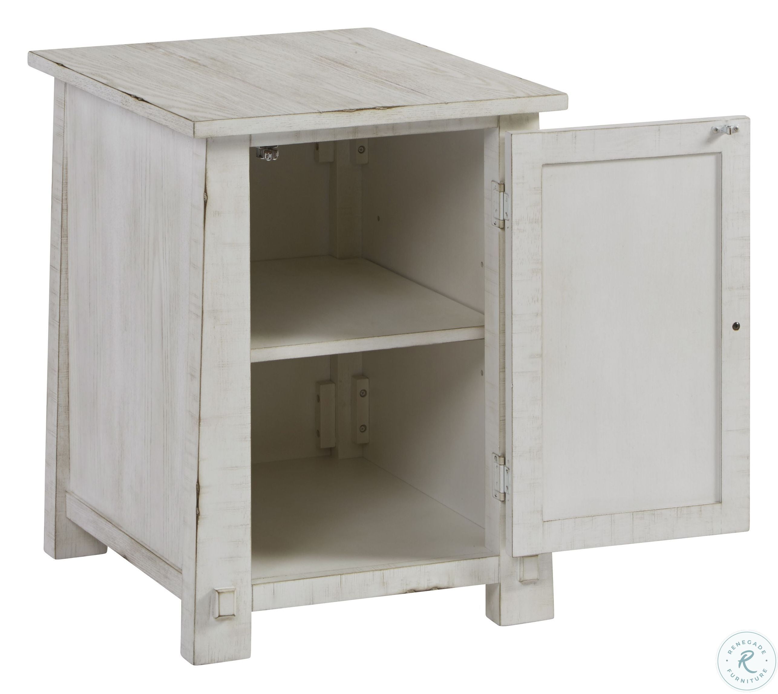 Mercantile Distressed Milk Chairside Cabinet | HomeGalleryStores.com ...
