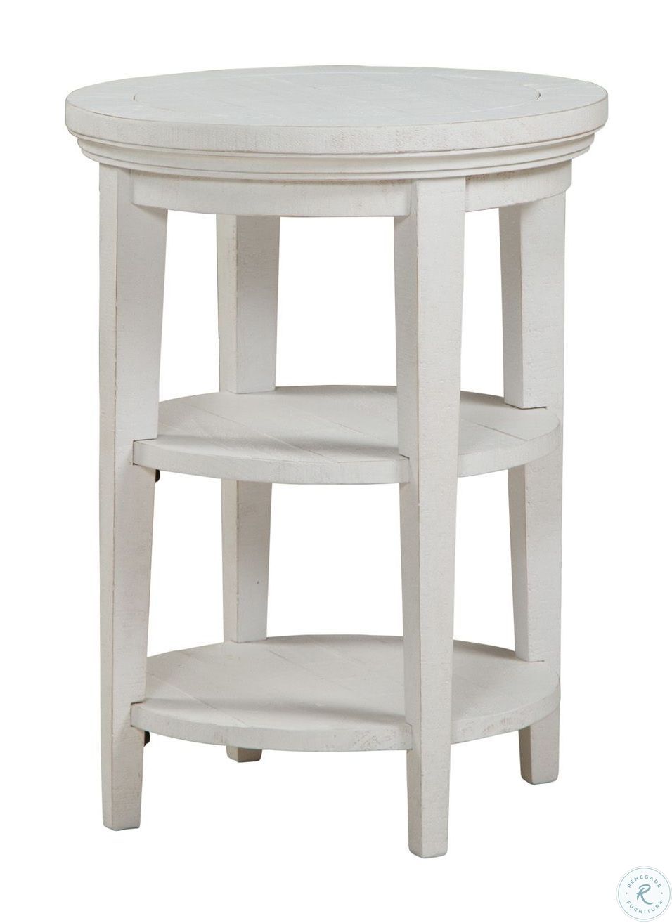Heron Cove Chalk White Round Accent Table | HomeGalleryStores.com ...