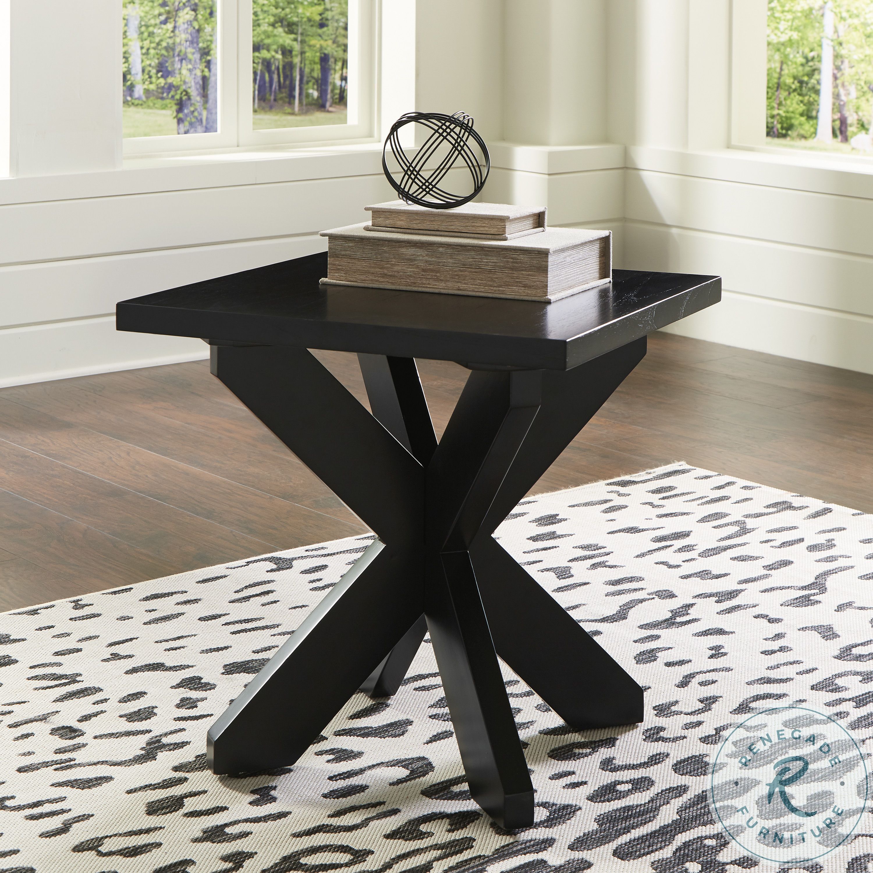 Joshyard Black End Table From Ashley Furniture | Coleman Furniture