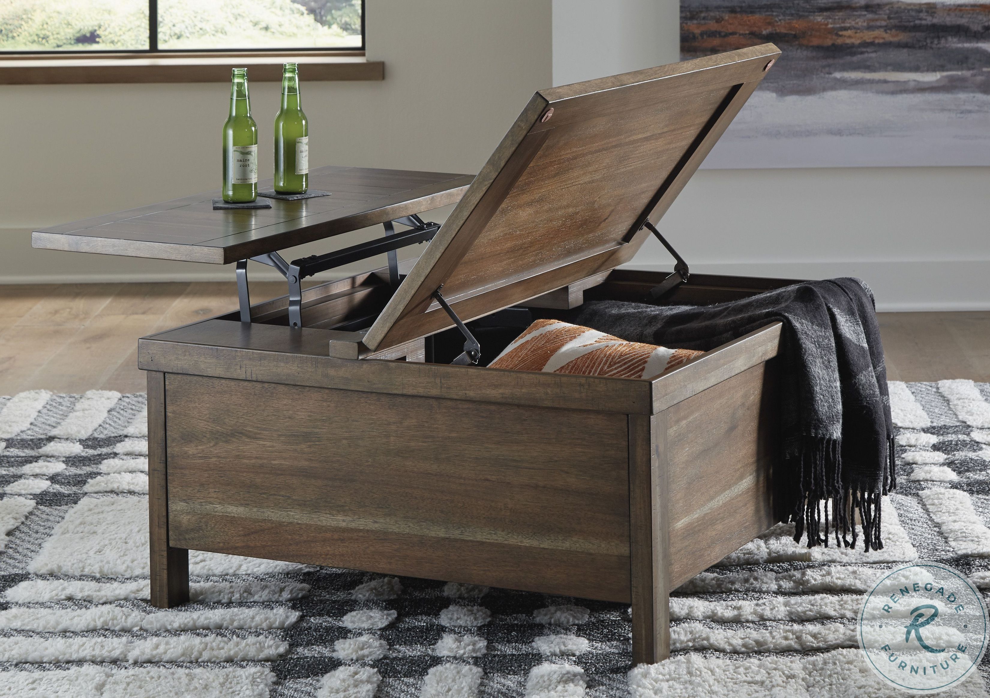 Moriville Grayish Brown Lift Top Coffee Table From Ashley Furniture ...