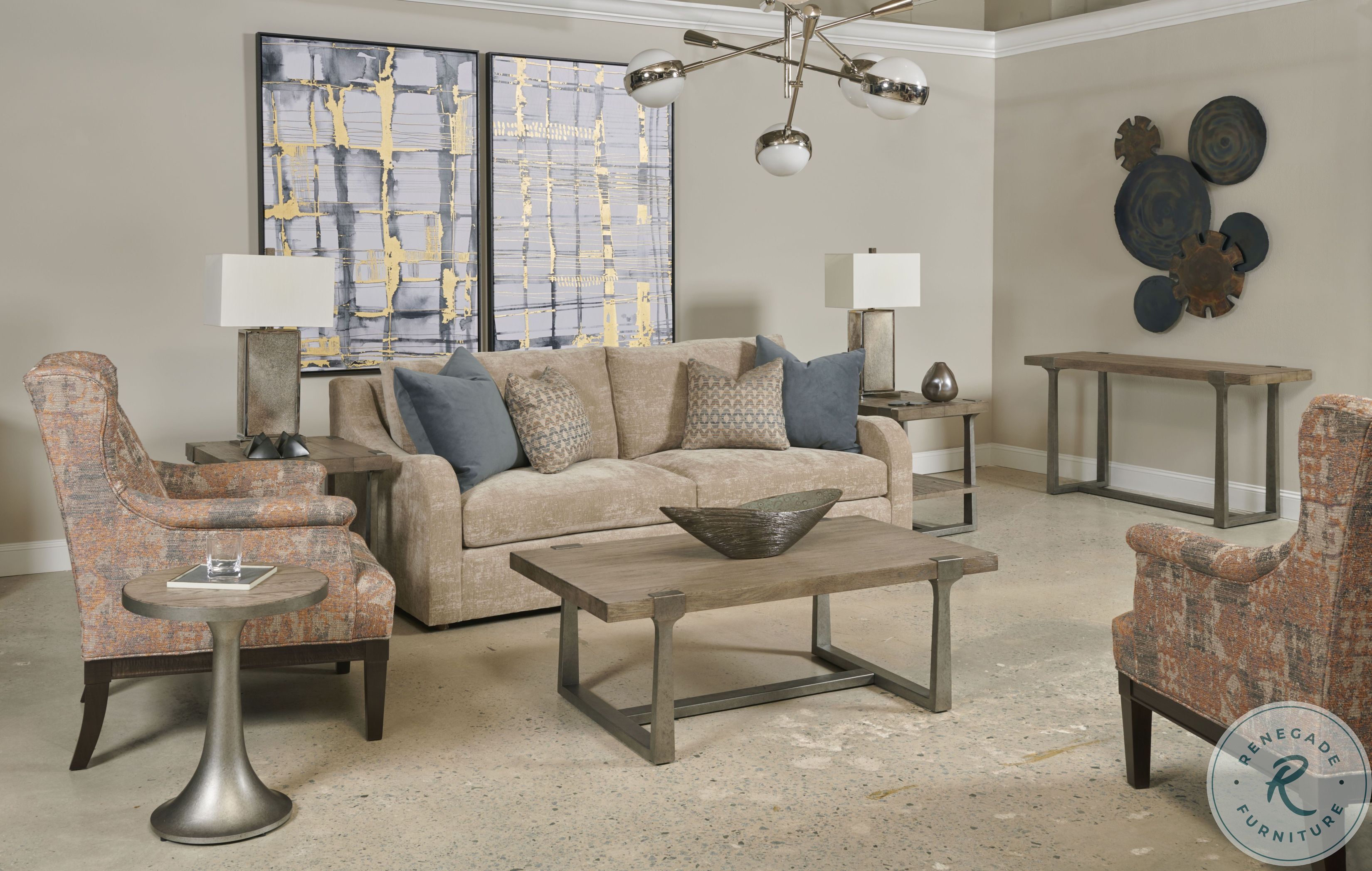 Timber Forge Rubbed Light Brown and Aged Natural Silver Rectangular ...