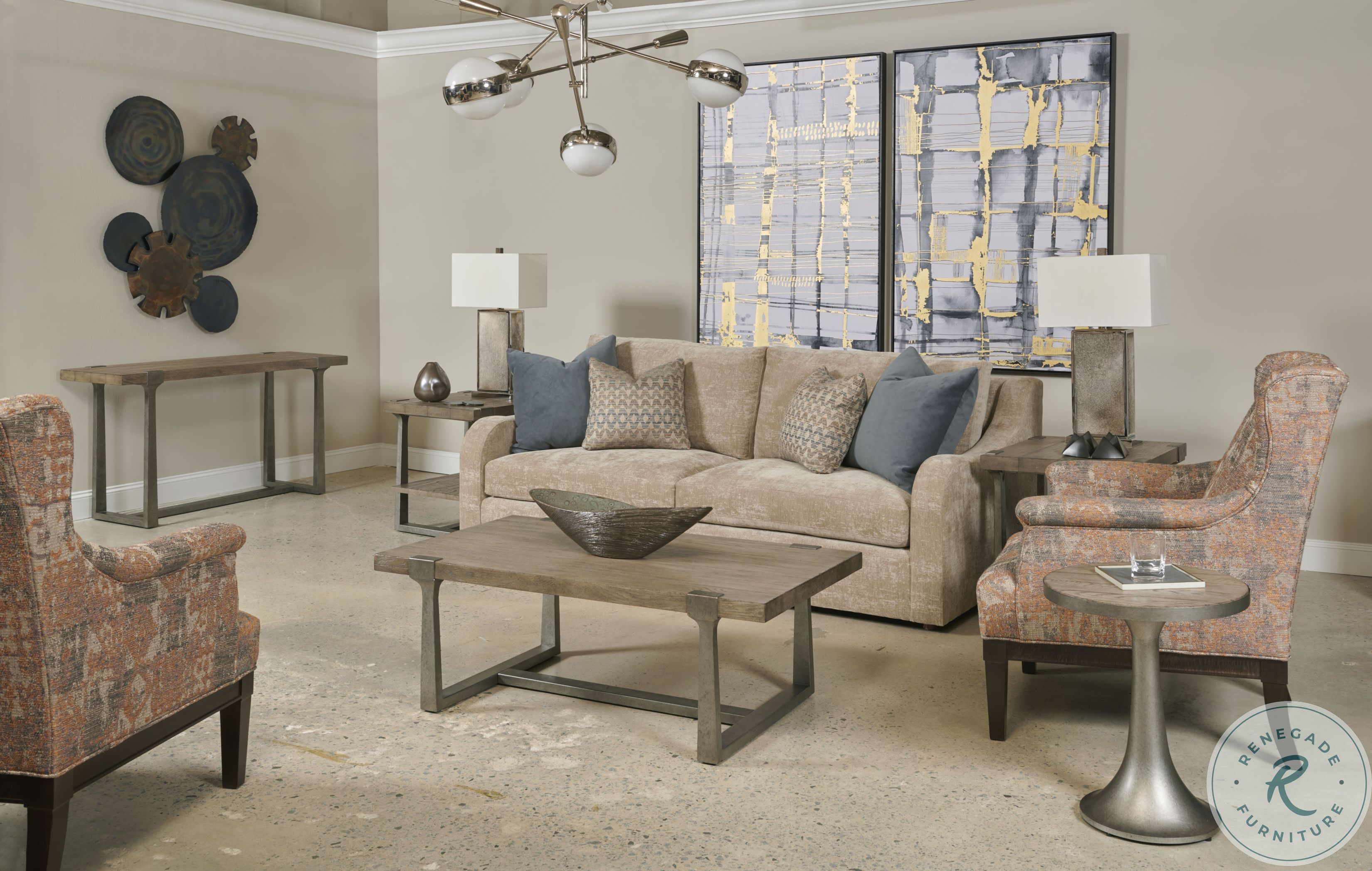 Timber Forge Rubbed Light Brown and Aged Natural Silver Rectangular ...