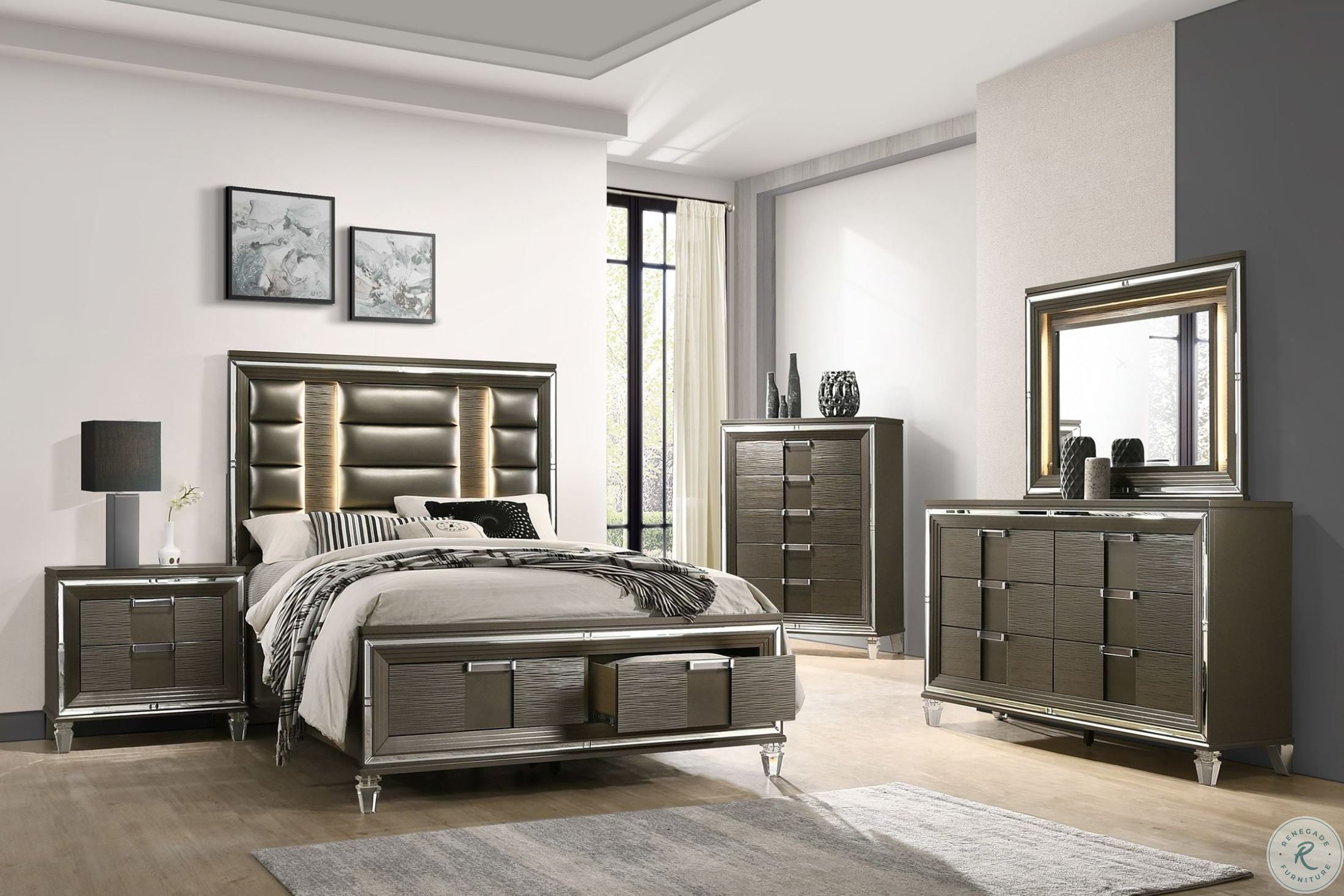 Charlotte Copper Storage Bedroom Set | HomeGalleryStores.com | TN600QB