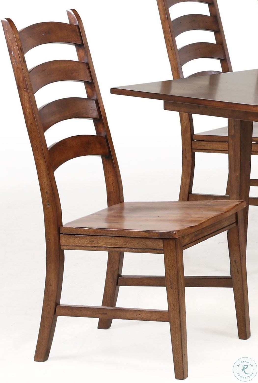 Toluca Rustic Amber Ladderback Side Chair Set of 2 | HomeGalleryStores ...