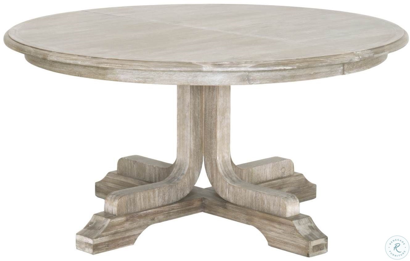 Torrey Natural Gray 60" Extendable Round Dining Table ...