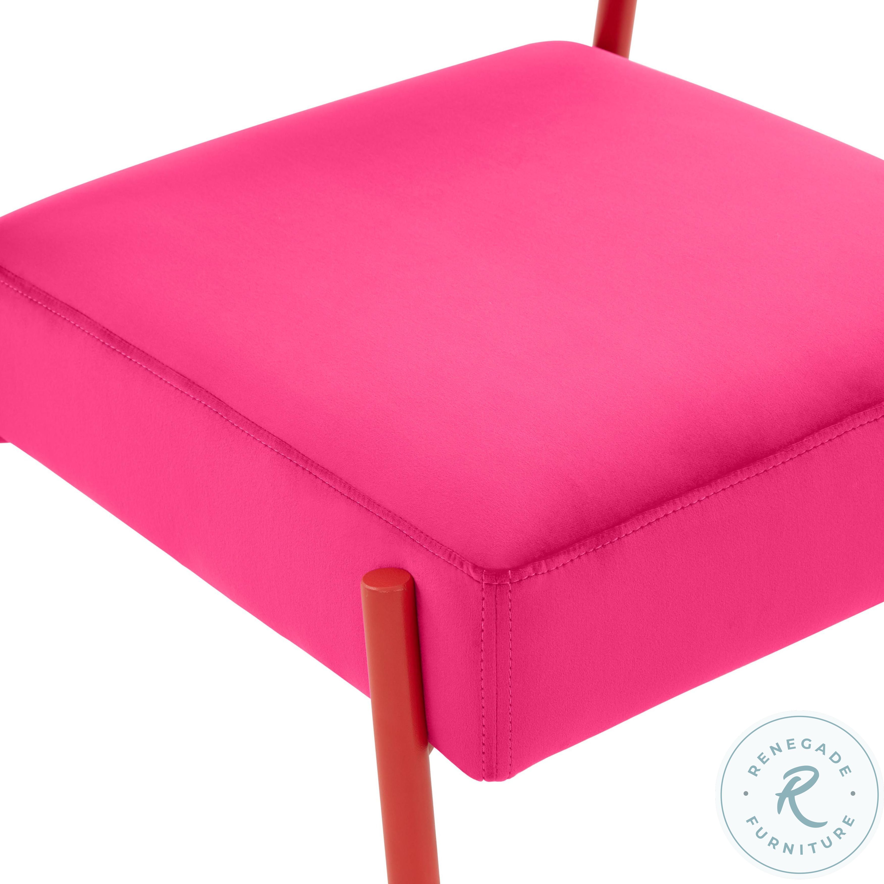 Jolene Hot Pink Velvet Dining Chair Set of 2 From TOV | Coleman Furniture