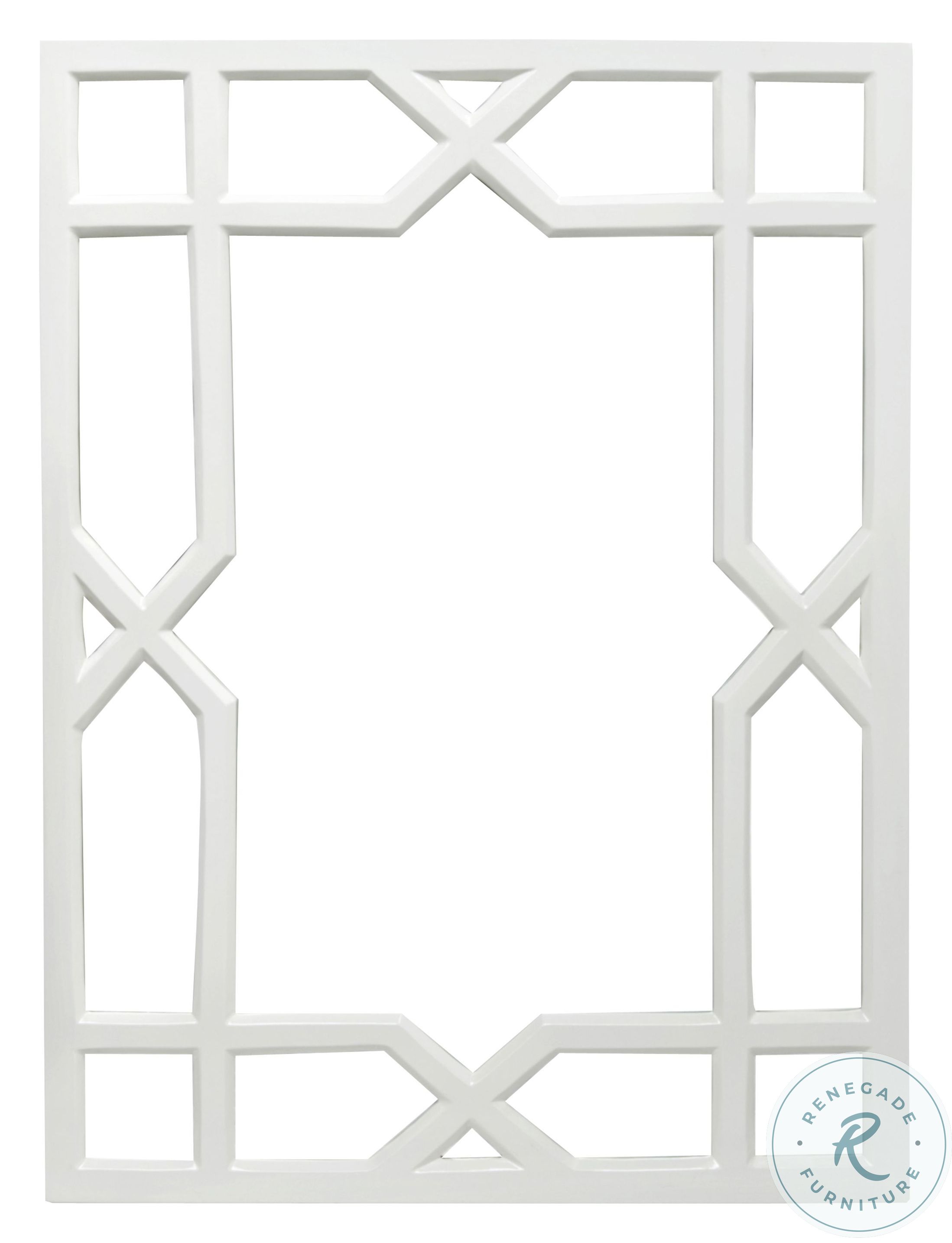 Vero White Lacquer Trellis Mirror | HomeGalleryStores.com | VERO